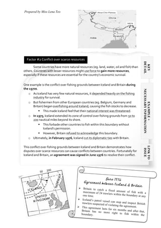 S3 SS Handout 1.1 - Causes of Conflict | PDF
