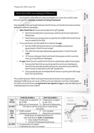 S3 SS Handout 1.1 - Causes of Conflict | PDF