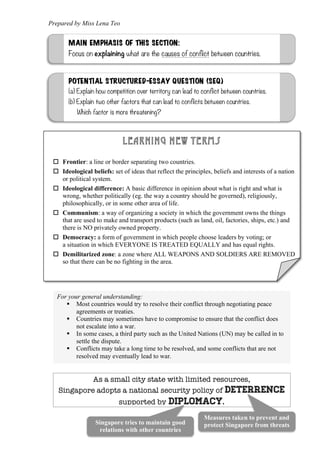 S3 SS Handout 1.1 - Causes of Conflict | PDF