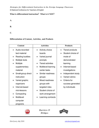 HANDOUT Differentiated Instruction | DOC