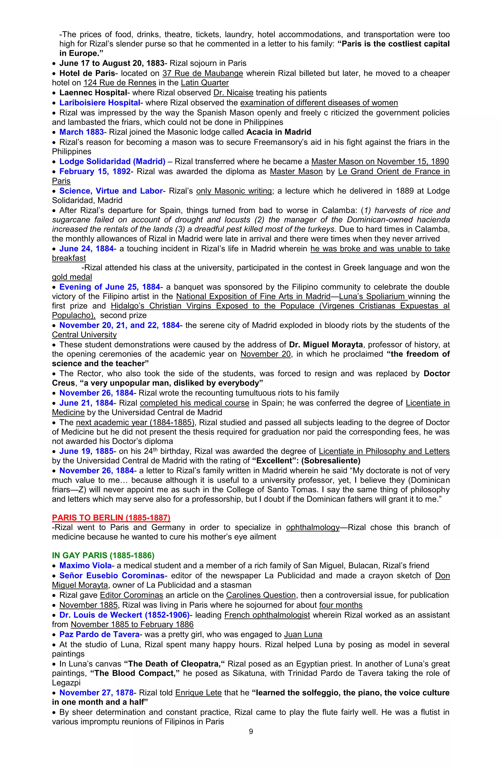 Handout d jose-rizal-reviewer_2018-edition | PDF