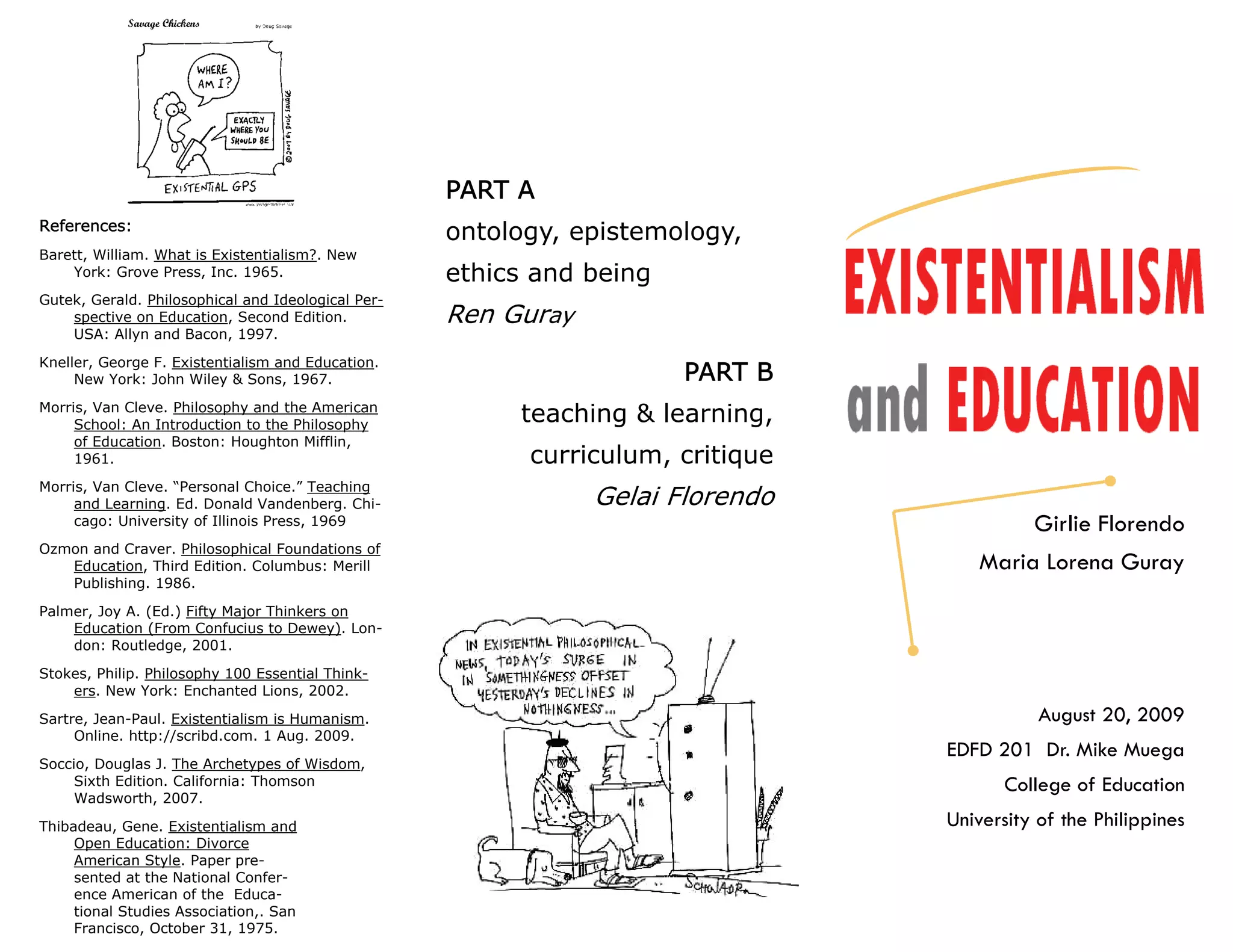 Existentialism and Education Part A | PDF