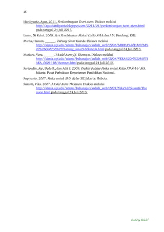 Handout fisika atom untuk pengajar by nispi h. | PDF