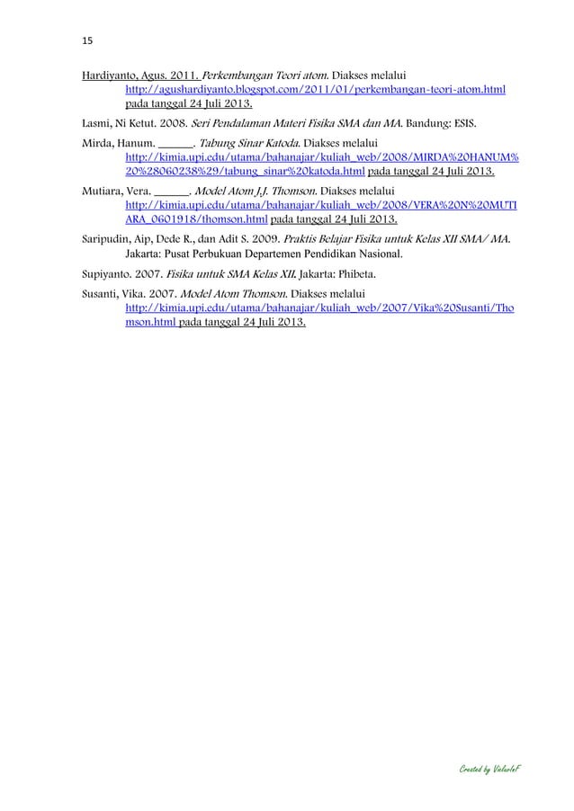 Handout fisika atom untuk pengajar by nispi h. | PDF