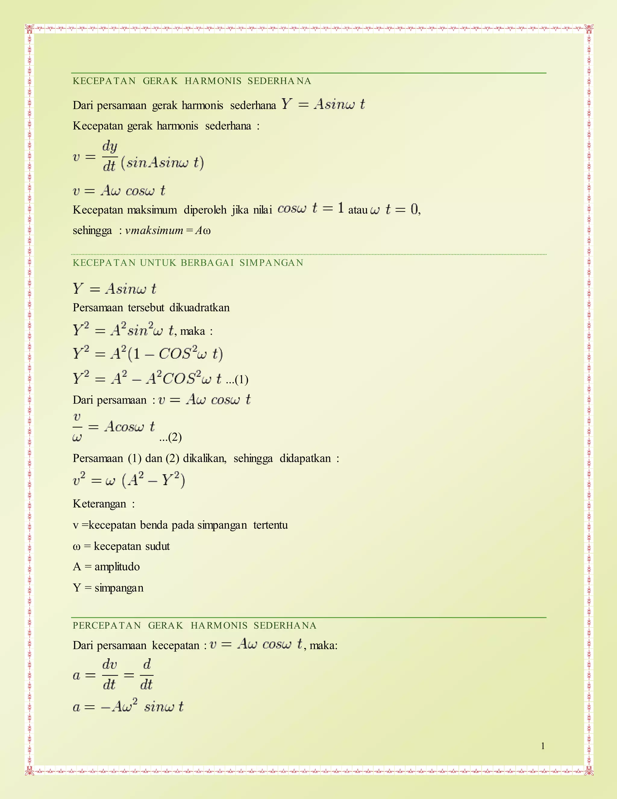 Handout getaran harmonis | DOCX