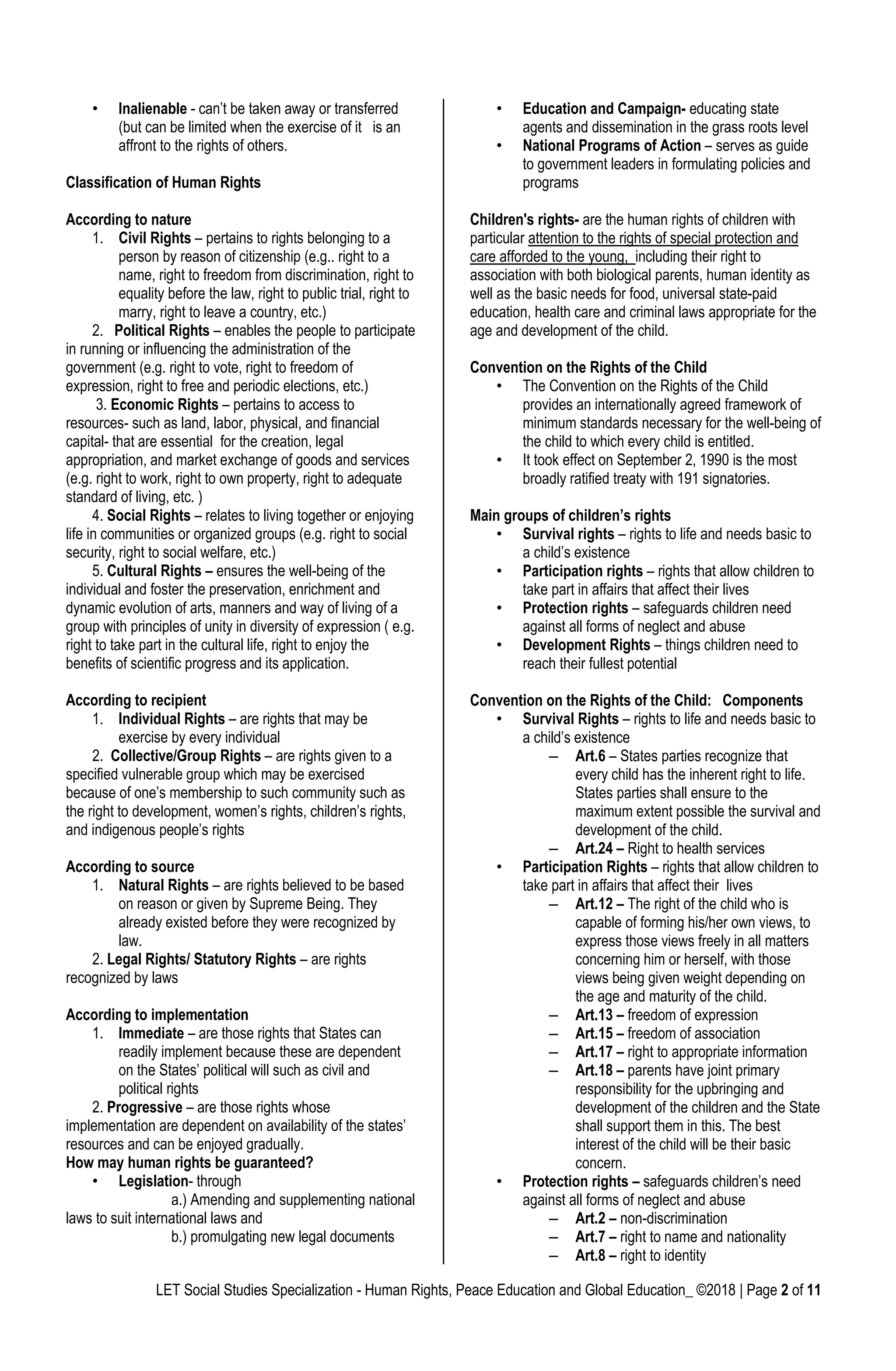 Handout human rights-2018-edition | PDF