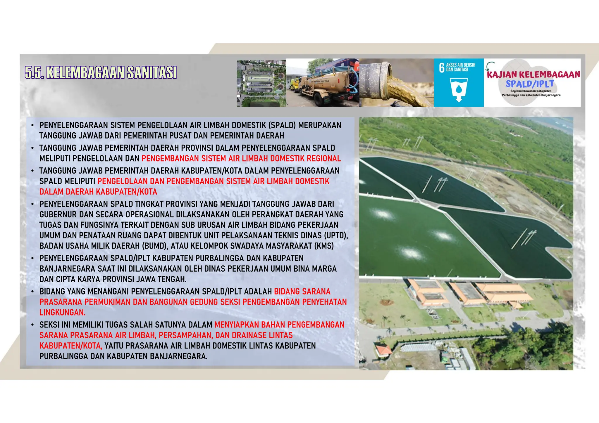 Kelembagaan Sistem Pengelolaan Air Limbah Terpadu SPALD | PPT
