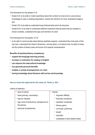 Handout literary competency | PDF