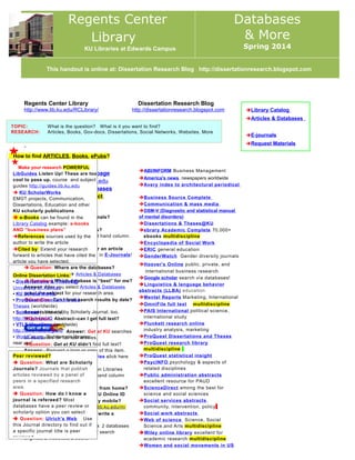 Online Research: Databases, Search Engines and Websites | DOC