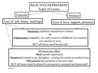 Hand Out On Understanding Depression | PPT