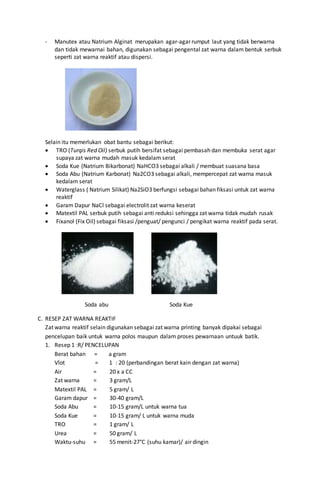 Hand out cetak saring Kria Tekstil Part 2 | DOCX