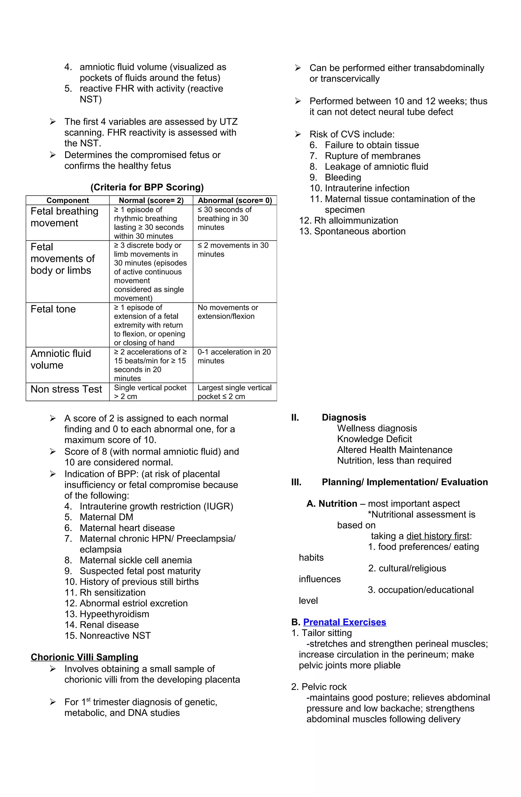 Handout Prenatal | DOC