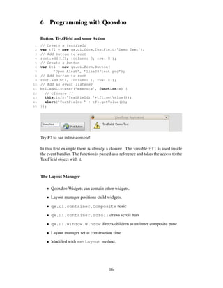 LISA Qooxdoo Tutorial Handouts | PDF