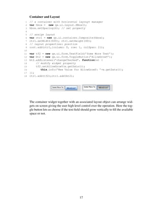 LISA Qooxdoo Tutorial Handouts | PDF