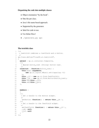 LISA Qooxdoo Tutorial Handouts | PDF