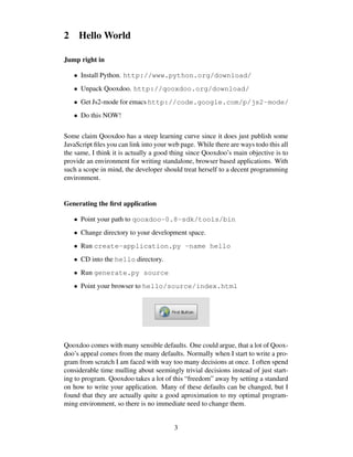 LISA Qooxdoo Tutorial Handouts | PDF