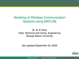 Simulation of Wireless Communication Systems | PPT