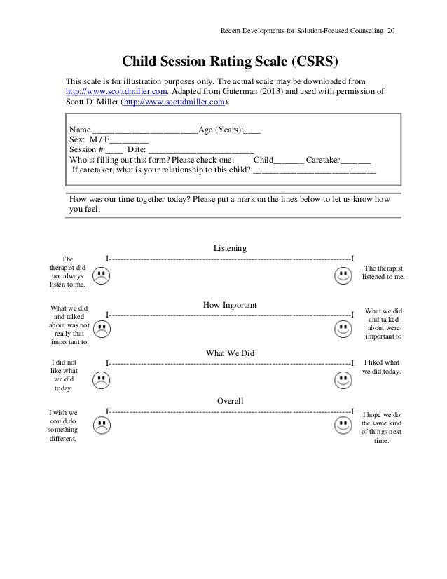New Developments for Solution-Focused Counseling (Handouts)