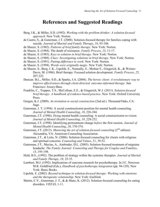 Mastering the Art of Solution-Focused Counseling (Handouts) | PDF