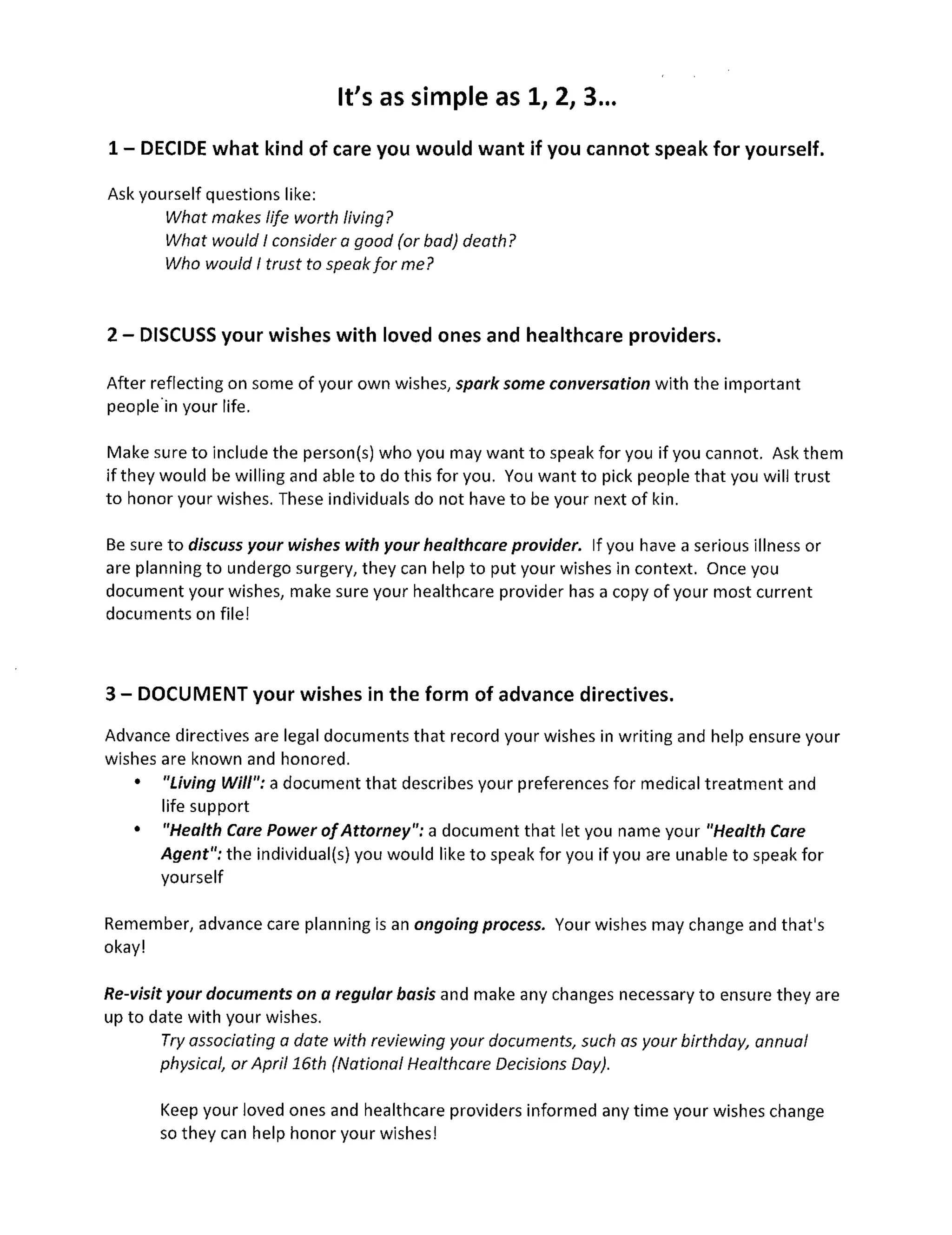 Got Plans? Handouts | PDF