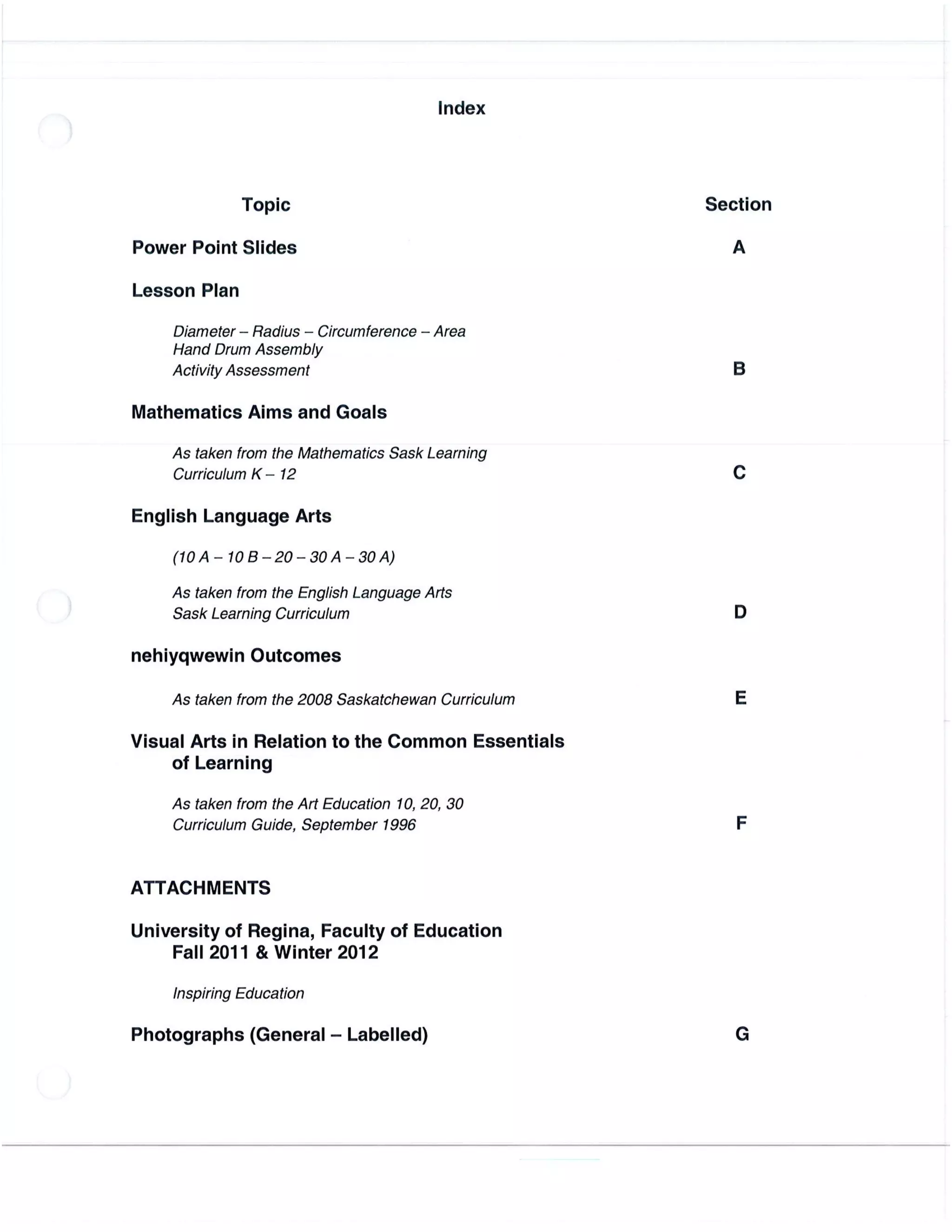 Handouts culturally based horizontal curriculum | PDF