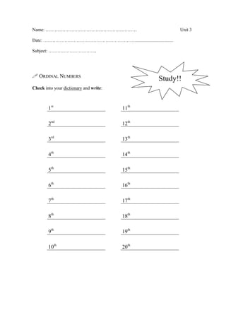 Handouts blog unit3 5th grade | PDF | Homework and Study | Education