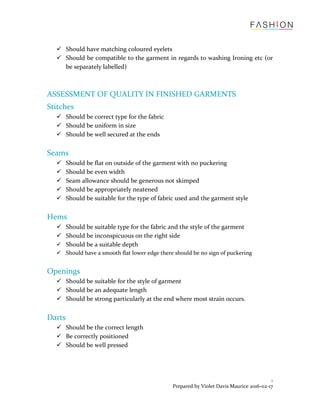 Garment Production Standards | PDF