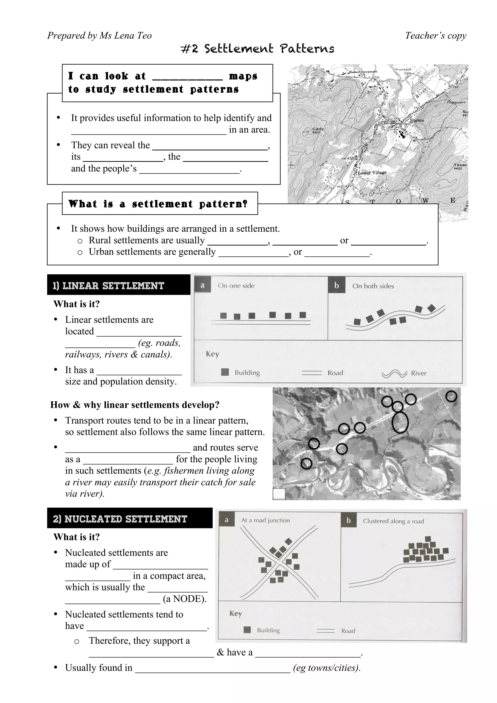 S2 GE Handout - Settlements (Student) | PDF