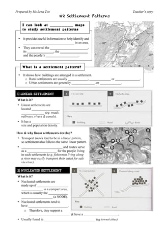S2 GE Handout - Settlements (Student) | PDF