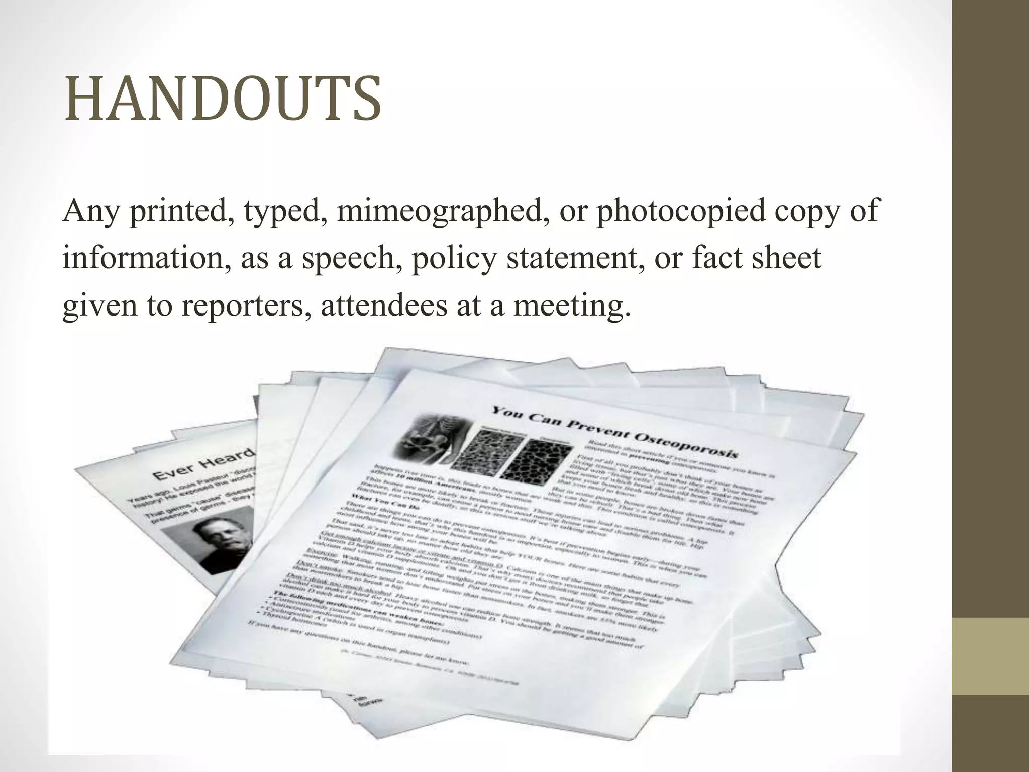 Handouts, flashcards | PPTX
