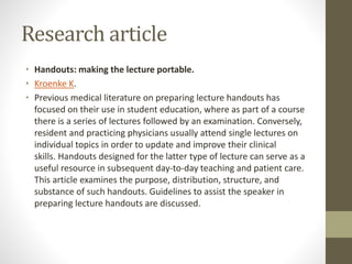 Handouts, flashcards | PPTX