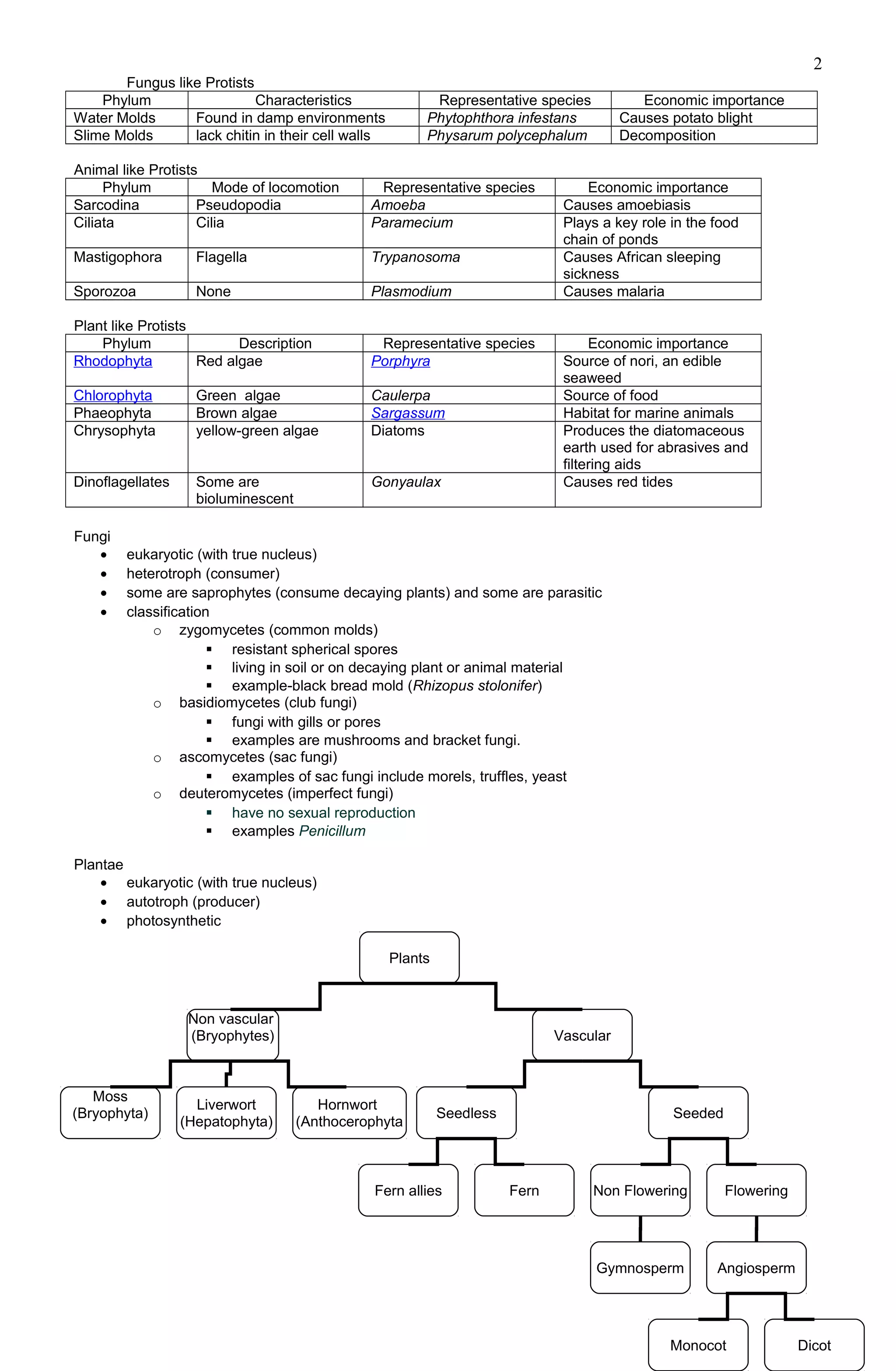 Handouts for biology | DOC