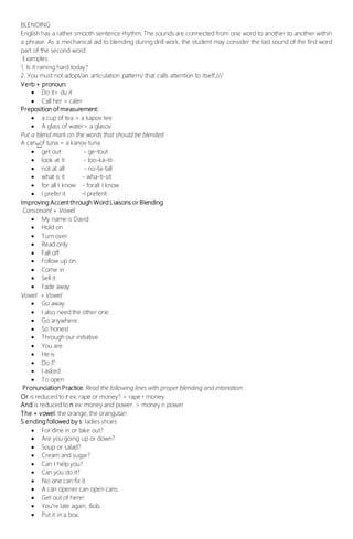 Pronunciation - Blending | DOCX