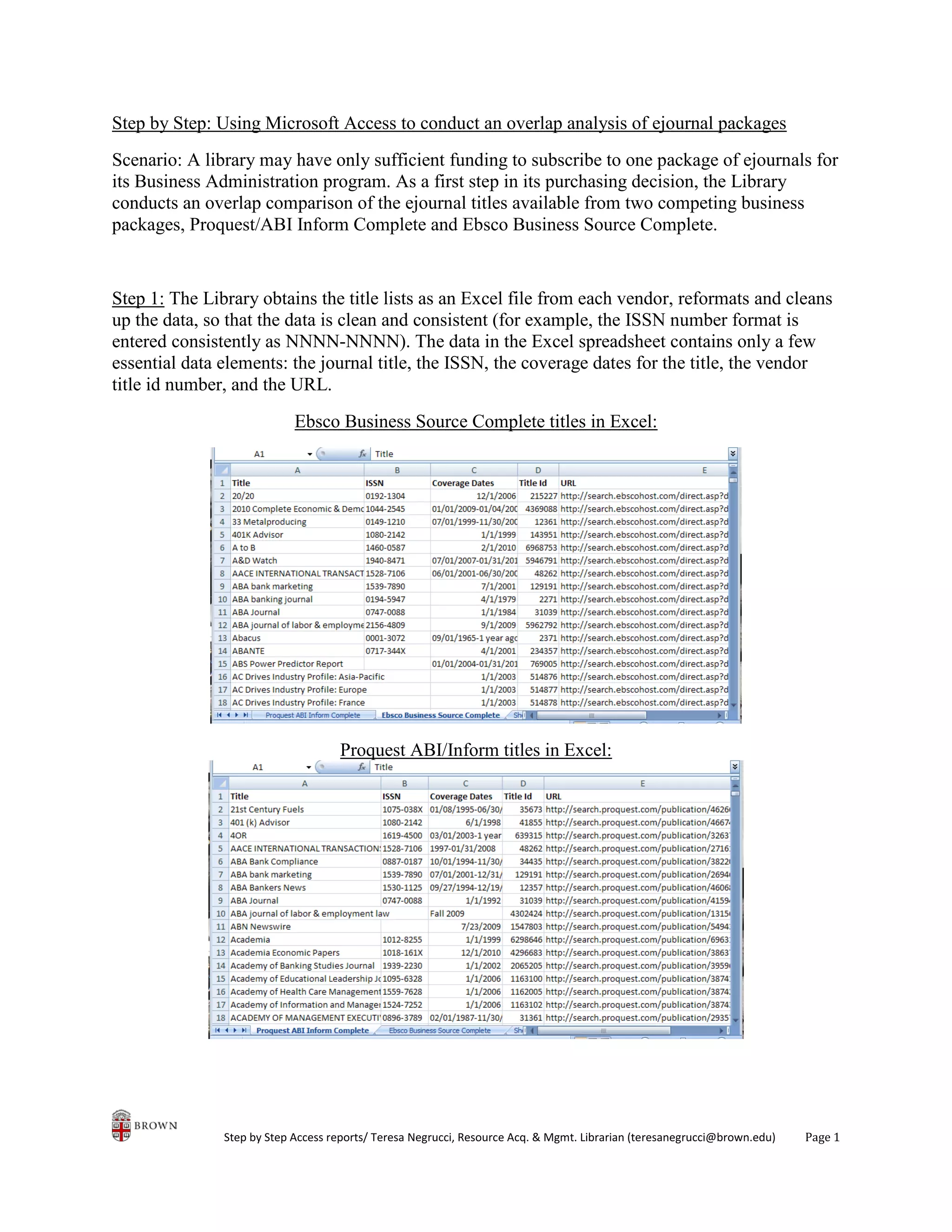 Handouts how to use microsoft access to conduct an overlap analysis | PDF