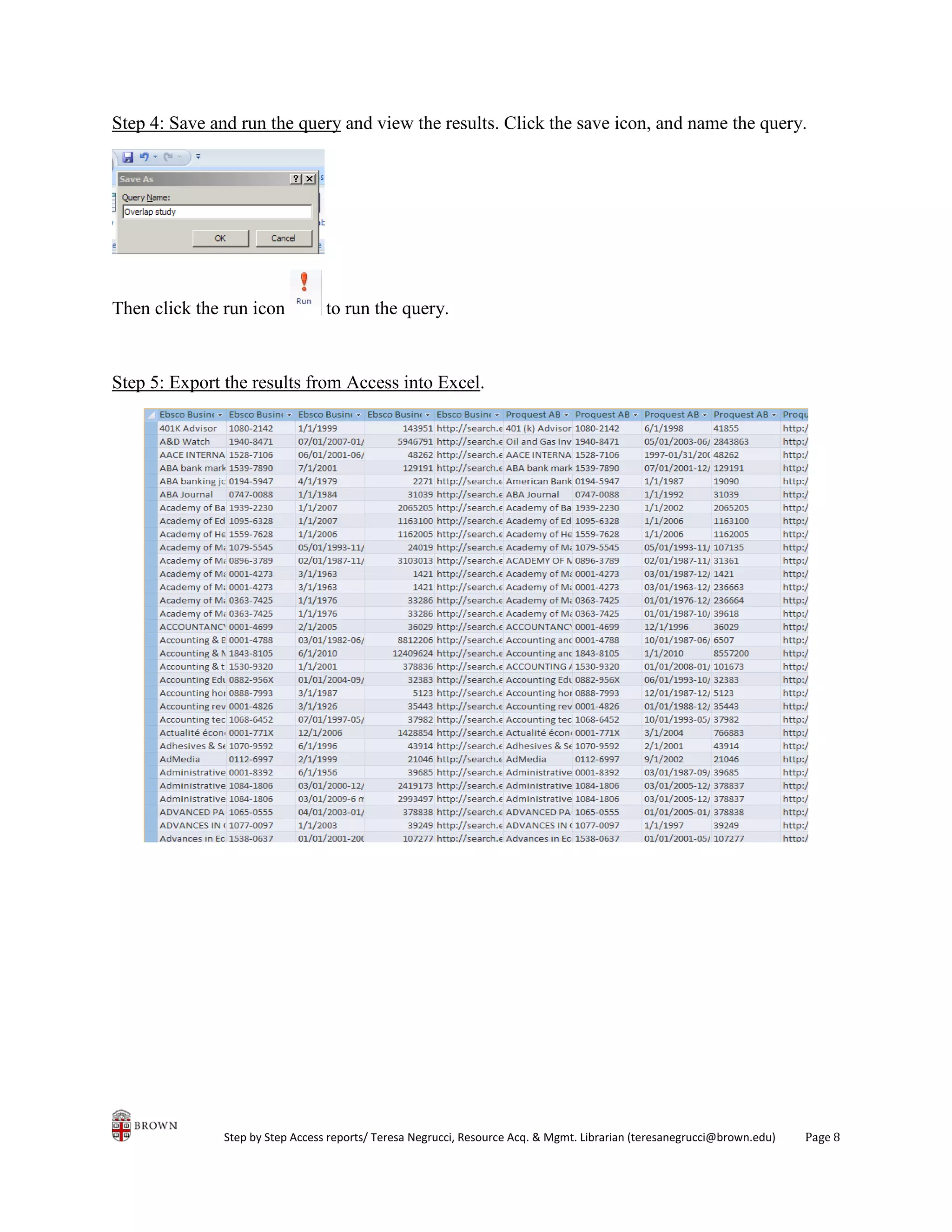 Handouts how to use microsoft access to conduct an overlap analysis | PDF