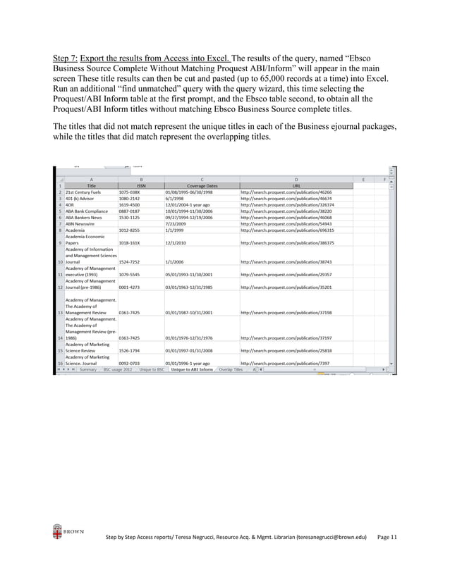 Handouts how to use microsoft access to conduct an overlap analysis | PDF