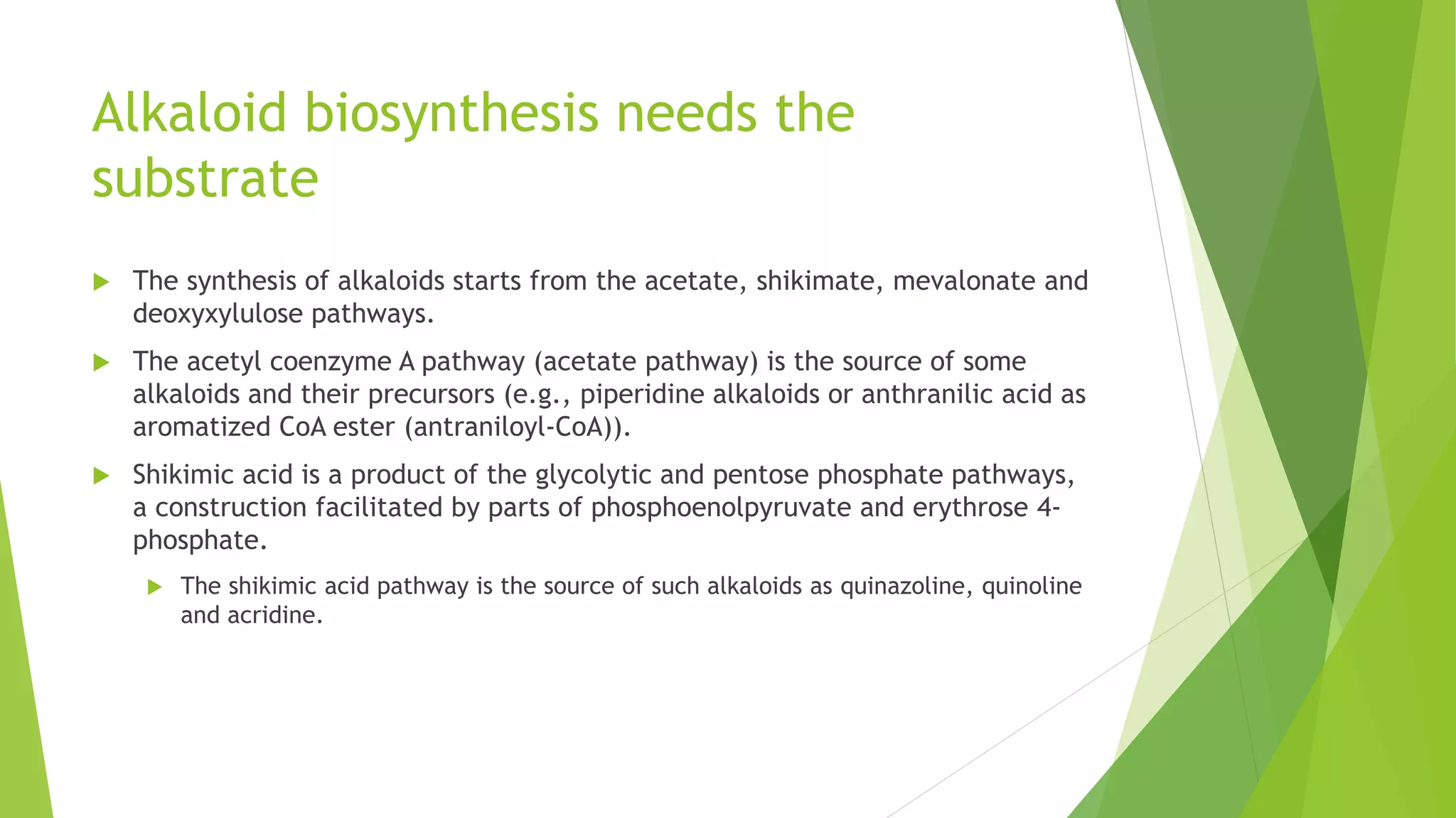 plant alkaloids their functions and biosynthesis | PPTX