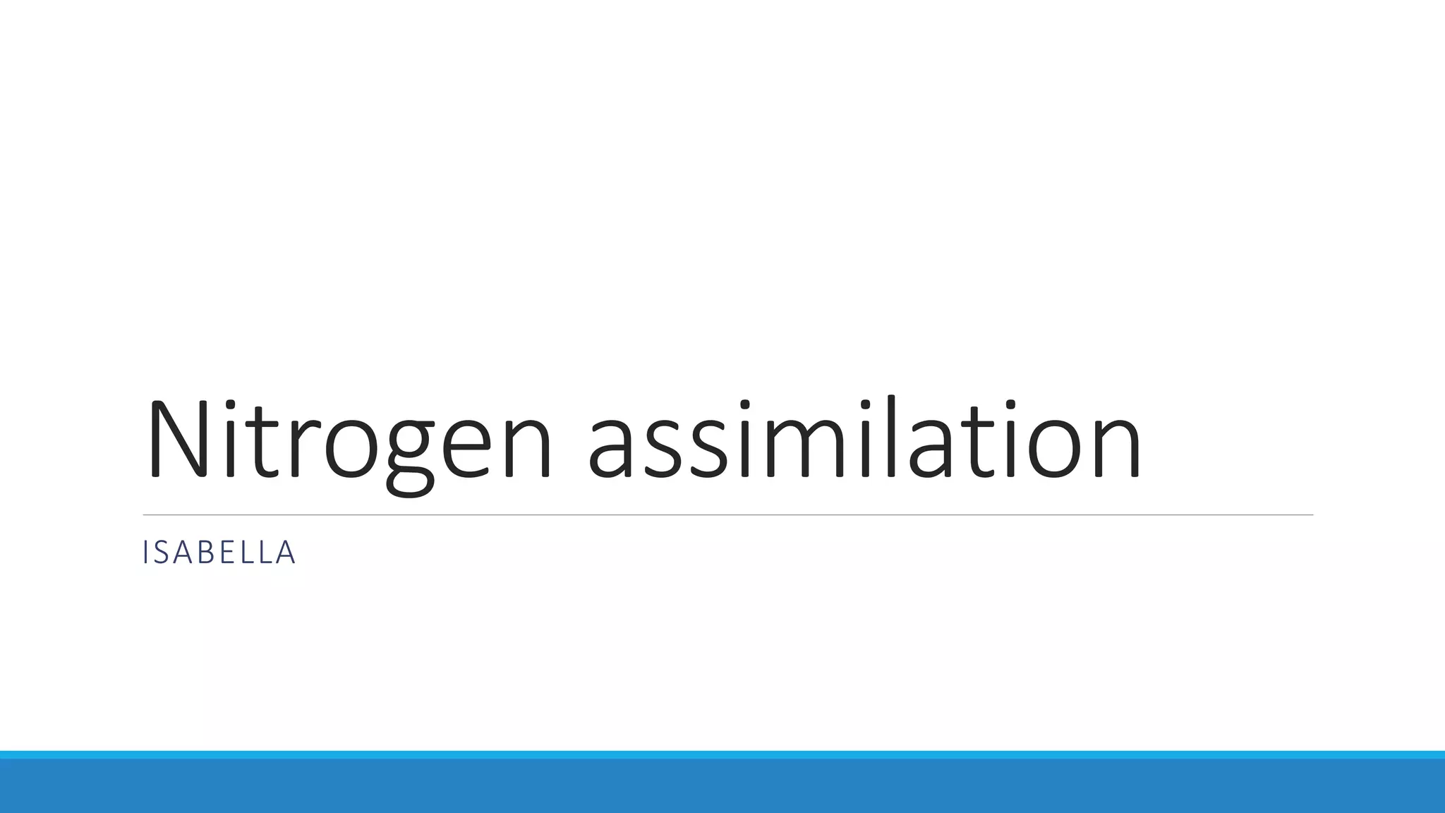 nitrogen assimilation | PPTX