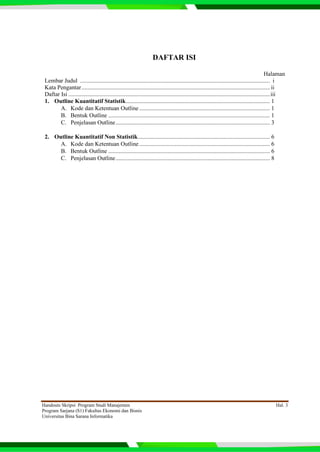 Handouts Skripsi Prodi Manajemen Periode I Tahun 2024 | PDF