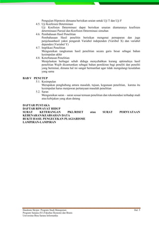 Handouts Skripsi Prodi Manajemen Periode I Tahun 2024 | PDF