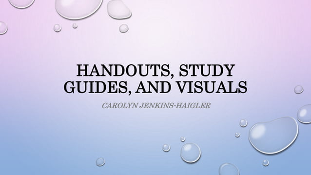 Handouts, Study Guides, and Visuals Powerpoint | PPT
