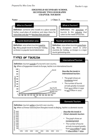 S2 GE Handout - Tourism (Teacher) | PDF | Travel Preparation and Advice ...