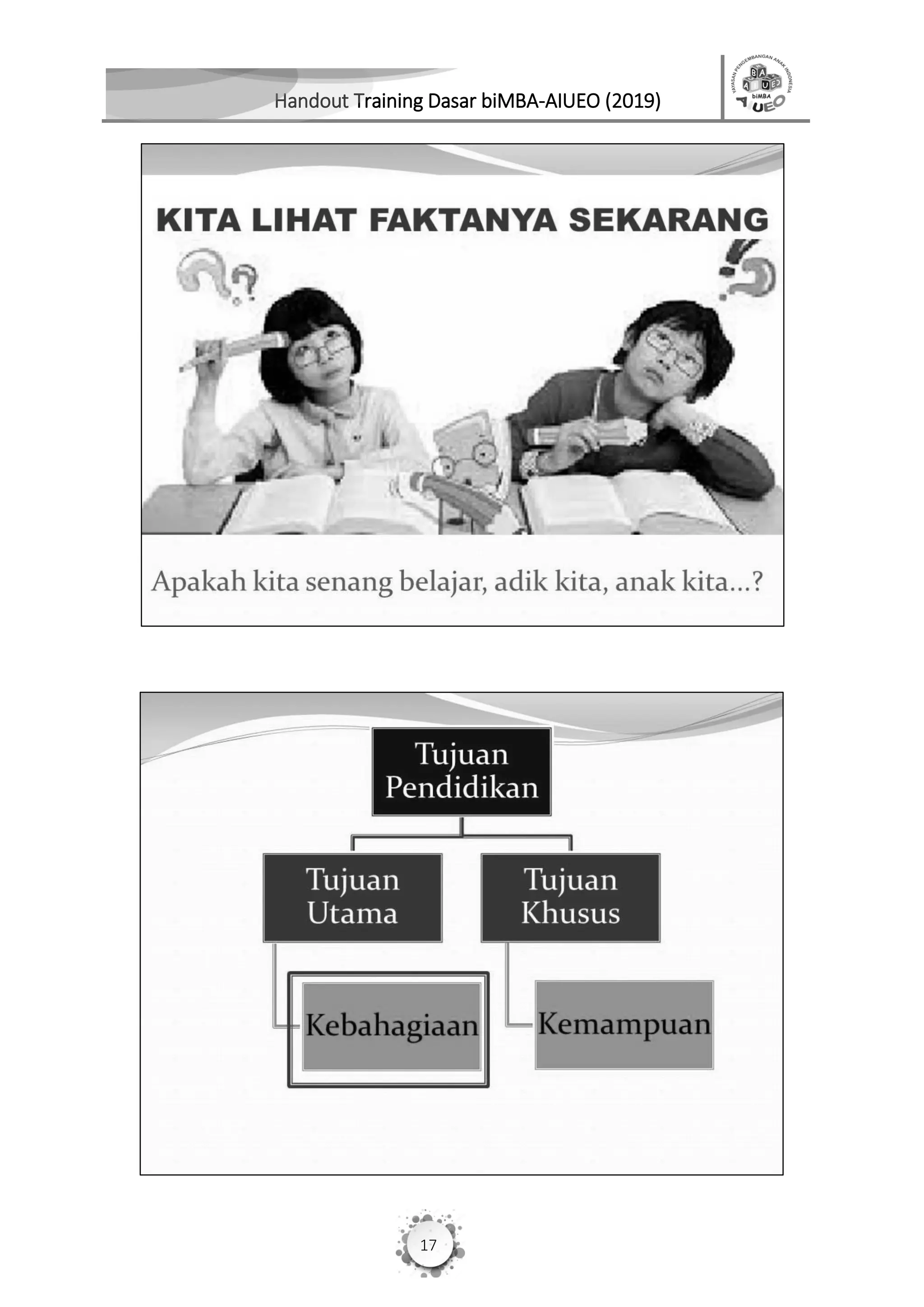 Handout Training Dasar biMBA-AIUEO Edisi Oktober 2019 | PDF