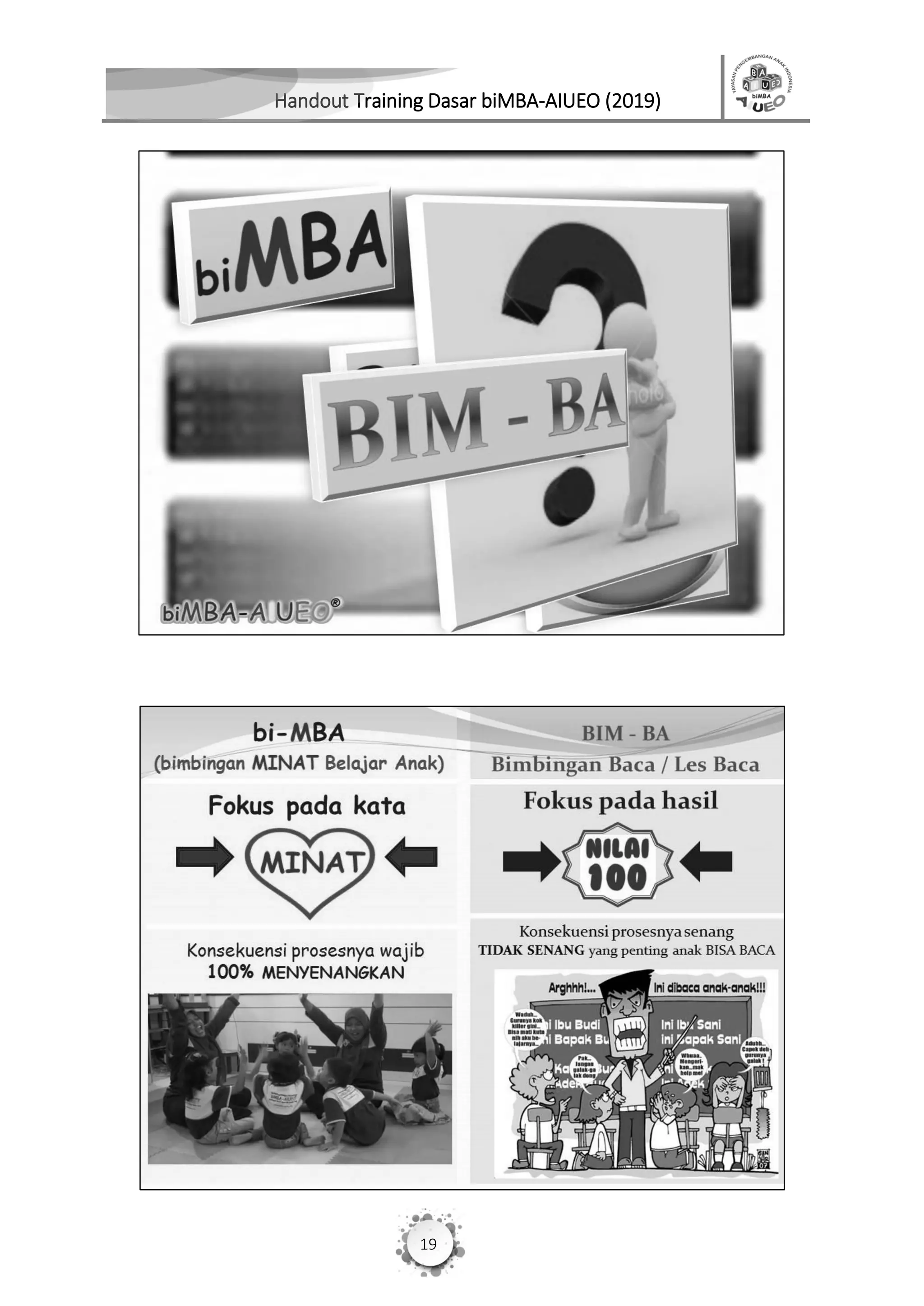 Handout Training Dasar biMBA-AIUEO Edisi Oktober 2019 | PDF