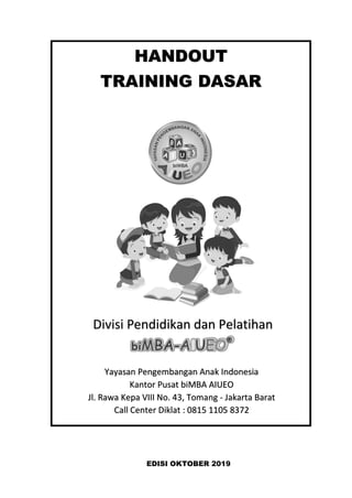 Handout Training Dasar biMBA-AIUEO Edisi Oktober 2019 | PDF