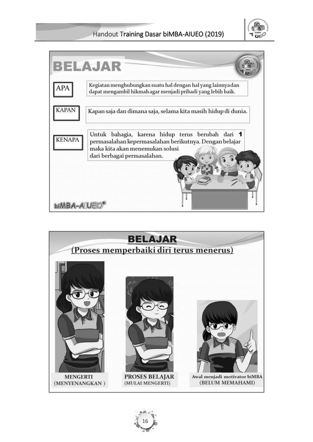 Handout Training Dasar biMBA-AIUEO Edisi Oktober 2019 | PDF