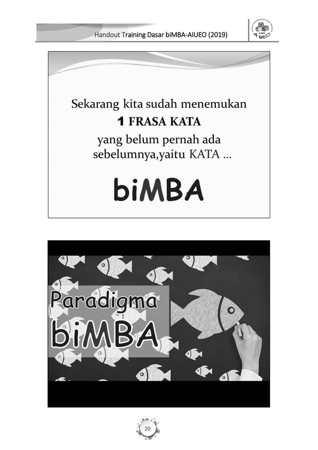 Handout Training Dasar biMBA-AIUEO Edisi Oktober 2019 | PDF