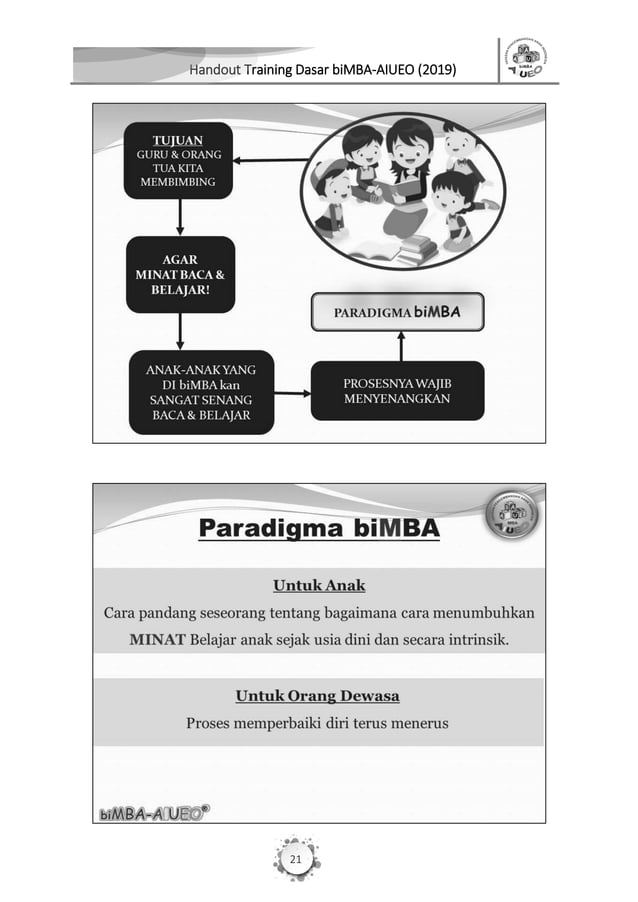 Handout Training Dasar biMBA-AIUEO Edisi Oktober 2019 | PDF