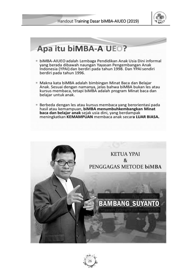 Handout Training Dasar biMBA-AIUEO Edisi Oktober 2019 | PDF