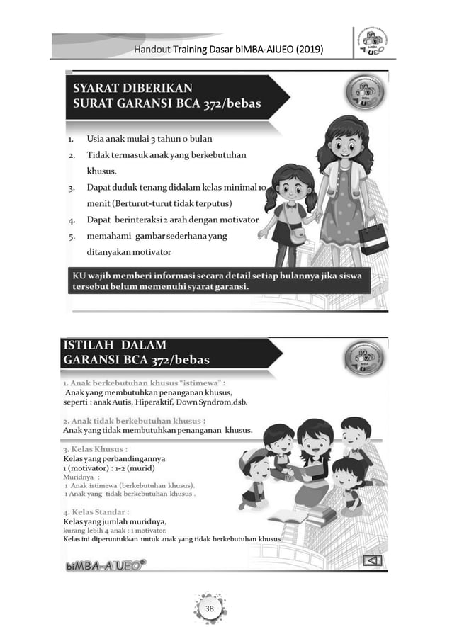 Handout Training Dasar biMBA-AIUEO Edisi Oktober 2019 | PDF